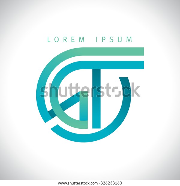 Flat Design G T Letters Logo Stock Vector (Royalty Free) 326233160 ...