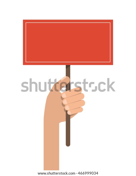 Flat Design Hand Holding Sign Icon Stock Vector (Royalty Free) 466999034