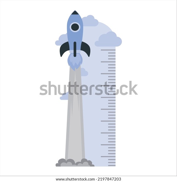 Flat Design Height Meters Rocket Stadiometer Stock Vector (Royalty Free ...