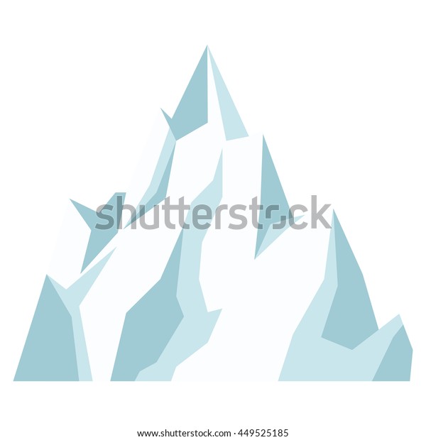 Flat Design Ice Mountain Icon Vector Stock Vector (Royalty Free ...