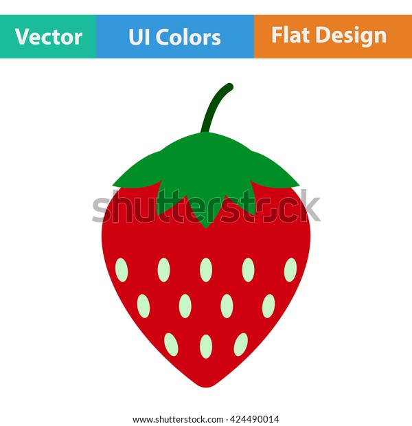 Flat Design Icon Strawberry Ui Colorsvector Stock Vector (Royalty Free ...