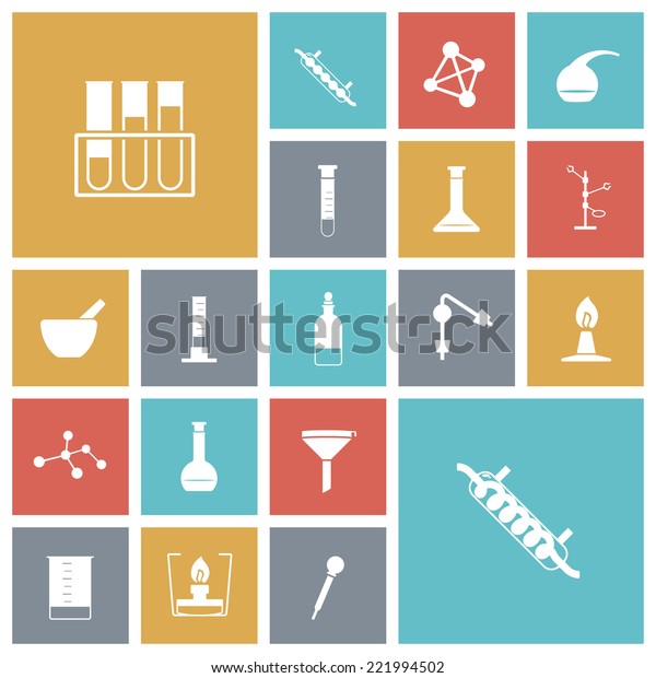 Flat Design Icons Chemistry Lab Vector Stock Vector (Royalty Free ...