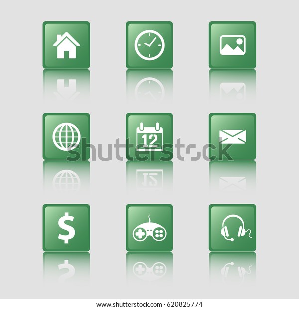 Flat Design Icons Common Applications Collection Stock Vector (Royalty ...