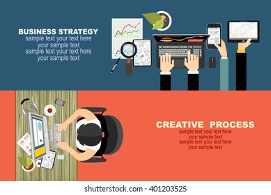Flat Design Illustration Concepts Creative Process Stock Vector ...