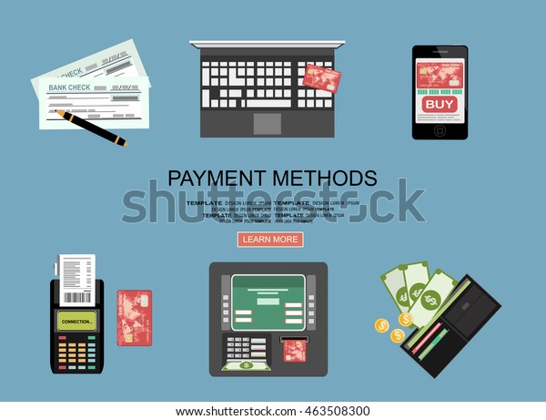 Flat Design Illustration Concepts Payment Methods Stock Vector (Royalty ...
