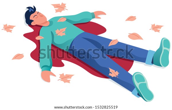 Flat Design Illustration Depicting Body Dead Stock Vector (Royalty Free ...