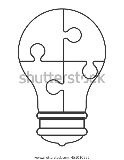 Flat Design Lightbulb Puzzle Pieces Icon Stock Vector (Royalty Free ...
