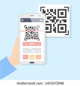 Qr Code Scan Service Banner Verification Stock Vector (Royalty Free ...