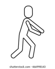 Flat Design Man Pictogram Icon Vector Stock Vector (Royalty Free ...