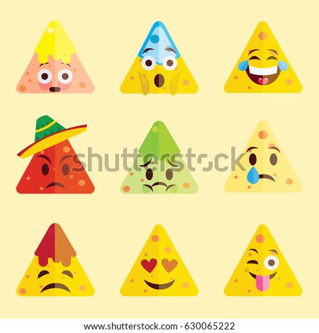 Flat Design Nachos Emoji Isolated On Vector de stock (libre de regalías ...