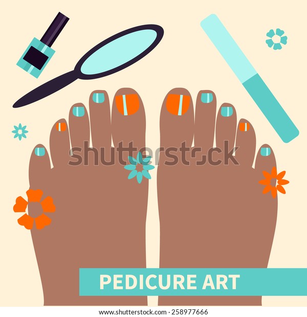 Flat Design Pedicure Procedure Vector Spa Stock Vector (Royalty Free ...