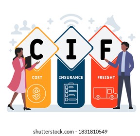 Flat Design People Cif Cost Insurance Stock Vector (Royalty Free ...