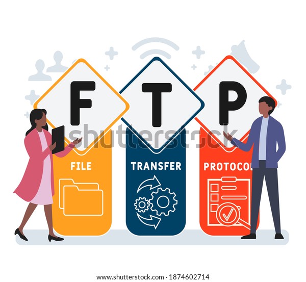 Flat Design People Ftp File Transfer Stock Vector (Royalty Free ...