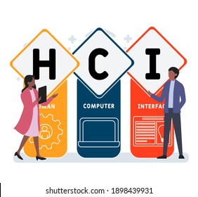 Flat Design People Hci Human Computer Stock Vector (Royalty Free ...