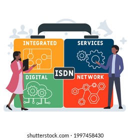 Flat Design People Isdn Integrated Services Stock Vector (Royalty Free ...