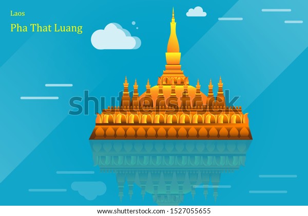Flat Design Pha That Luang Illustration Stock Vector (Royalty Free ...