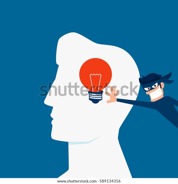 Flat Design Piracy Concept Thief Stealing Stock Vector (Royalty Free ...