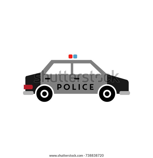 Flat Design Police Car Vector Illustration Stock Vector (Royalty Free ...