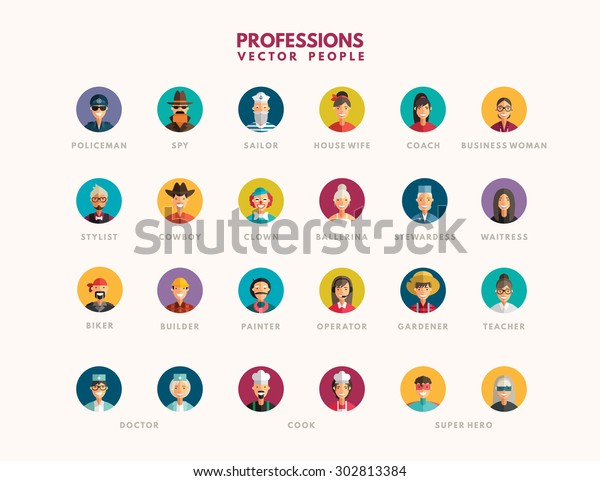 Flat Design Professional People Avatar Icon Stock Vector (Royalty Free ...