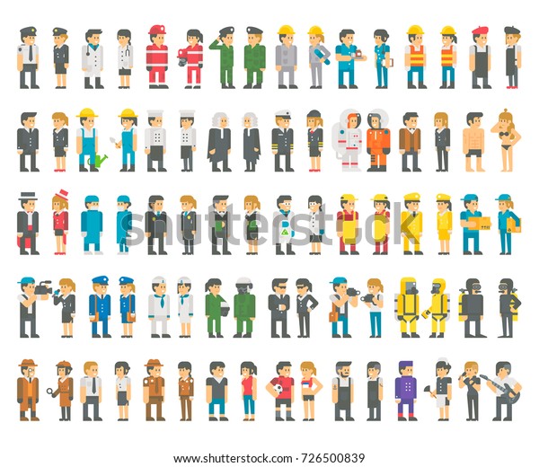 Flat Design Professions Set Illustration Vector Stock Vector (Royalty ...