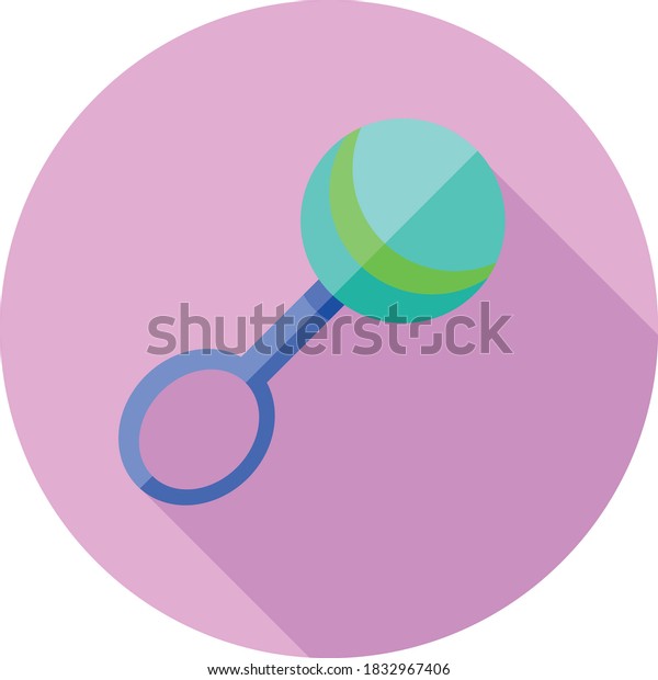 Flat Design Rattle Vector Illustration Stock Vector (Royalty Free ...