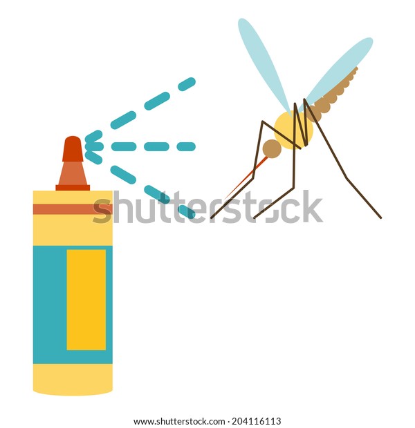 Flat Design Repellent Icon Mosquito Repellent Stock Vector (Royalty ...