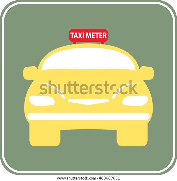 Flat Design Taxi Meter Car Vector Stock Vector (Royalty Free) 488689051