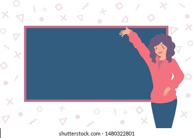 Flat Design Teacher Background Wallpaper Thumbnail Stock Vector ...