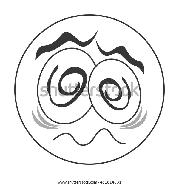 Flat Design Traumatized Face Emoticon Icon Stock Vector (Royalty Free ...