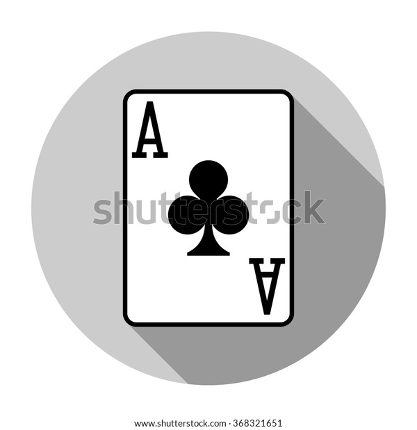 Flat Design Vector Ace Clubs Icon Stock Vector (Royalty Free) 368321651