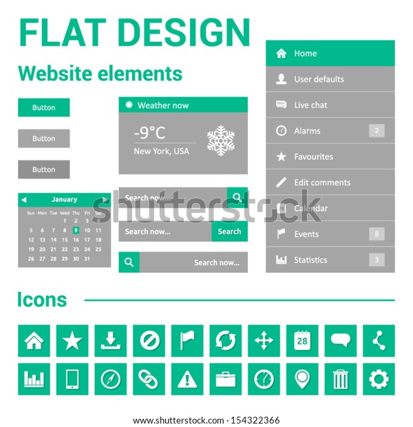 Flat Design Website Web Template Set Stock Vector (Royalty Free) 154322366