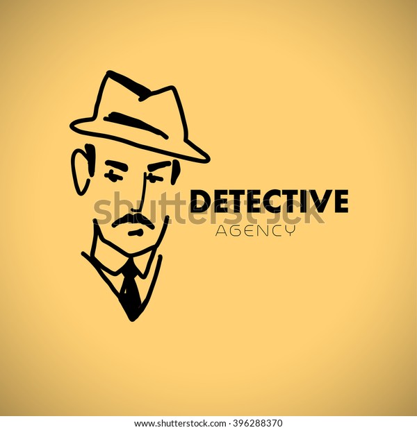 Flat Detective Agency Logo Design Hand Stock Vector (Royalty Free ...