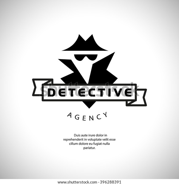 Flat Detective Agency Logo Design Hand Stock Vector (Royalty Free ...