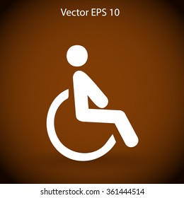 Flat Disabled Icon Vector Stock Vector (Royalty Free) 361444514 ...