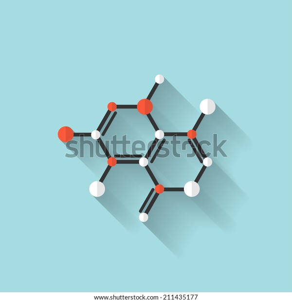 Flat Dna Icon Chemical Formula Symbol Stock Vector (Royalty Free ...