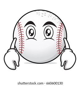 Confused Face Baseball Cartoon Character Stock Vector (Royalty Free ...