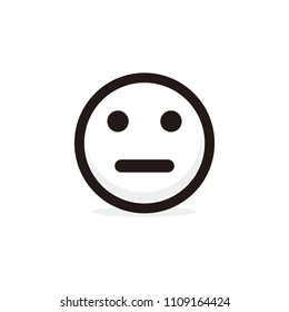 Flat Face Emoticon Icon Stock Vector (Royalty Free) 1109164424 ...