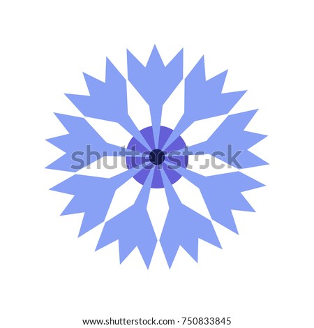 Flat Geometric Illustration Cornflower Icon Field Stock Vector (Royalty ...
