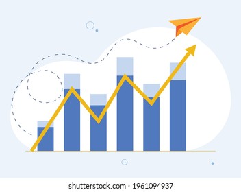 Flat Graph Rising Marketing Analysis Vector Stock Vector (Royalty Free ...