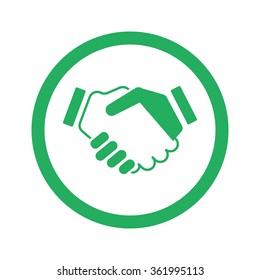 Flat Green Handshake Agreement Icon Green Stock Vector (Royalty Free ...