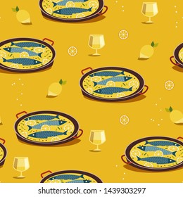 Flat Hand Drawn Fish Cooking Icons Stock Vector (Royalty Free ...