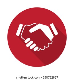 Flat Red Handshake Agreement Icon Circle 스톡 일러스트 526016818 | Shutterstock