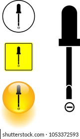Flat Head Screwdriver Symbol Sign Button Stock Vector (Royalty Free ...