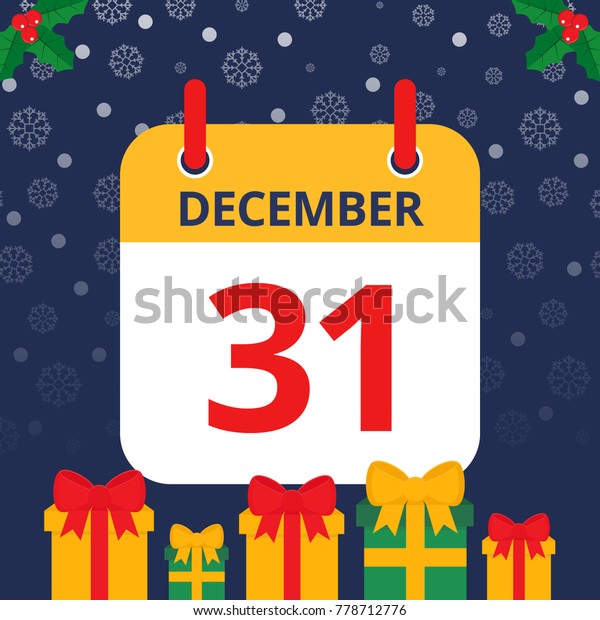 Flat Icon Calendar 31th December Holly Stock Vector (Royalty Free) 778712776 | Shutterstock