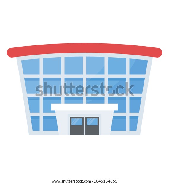 Flat Icon Design Convention Center Stock Vector (Royalty Free) 1045154665