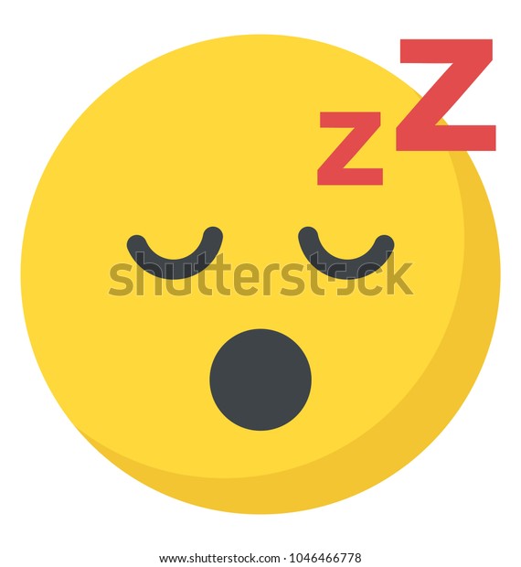 Flat Icon Design Sleepy Smiley Stock Vector (Royalty Free) 1046466778 ...