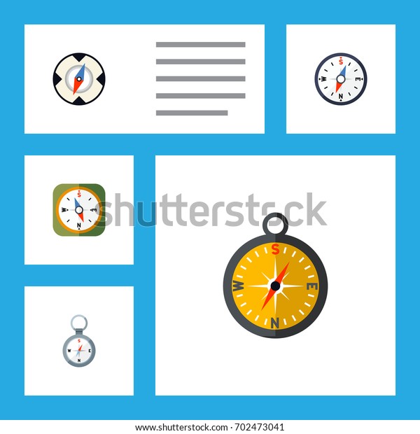 Flat Icon Direction Set Of Compass, Magnet Navigator, Direction And ...