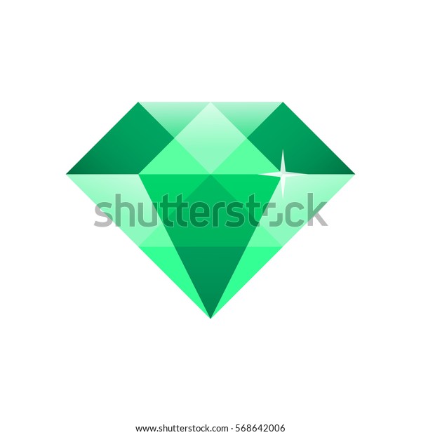 Flat Icon Green Diamond Isolated On Stock Vector (Royalty Free) 568642006