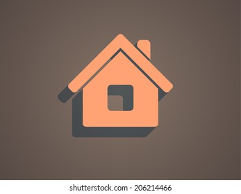 Flat Icon Home Stock Vector (Royalty Free) 206214466 | Shutterstock