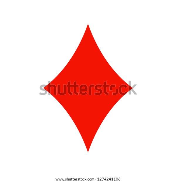 Flat Icon Playing Card Diamond Isolated Stock Vector (Royalty Free ...